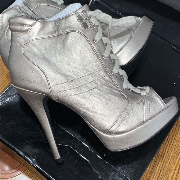JustFab | Shoes | Nwb Pewter Booties | Poshmark